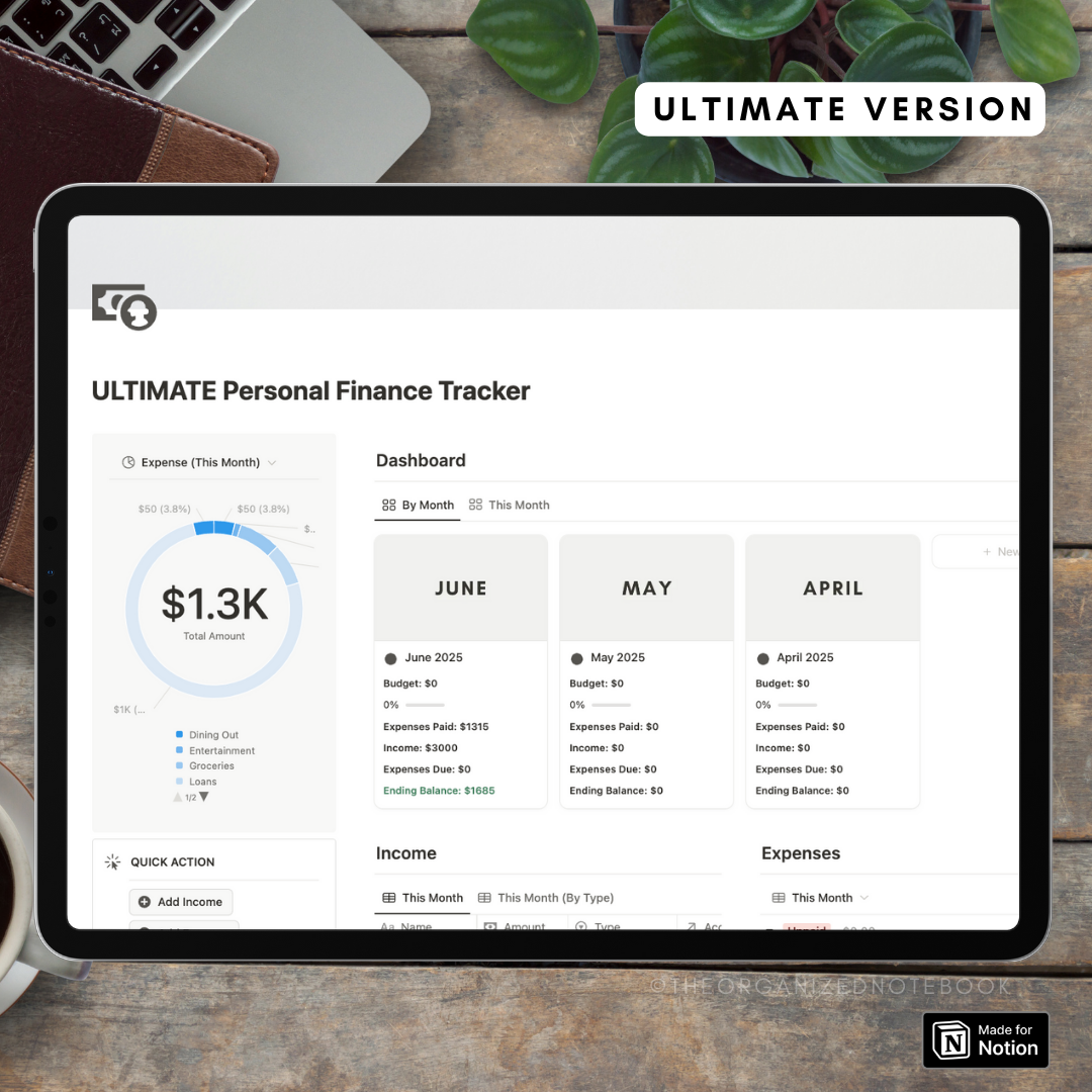 ULTIMATE Personal Finance Tracker Notion Template – The Organized Notebook