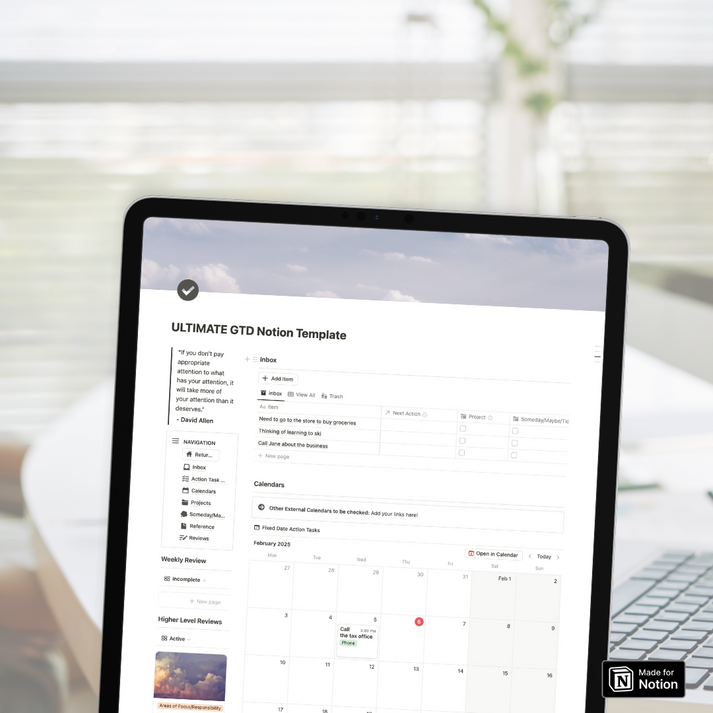 ULTIMATE Getting Things Done Notion Template – The Organized Notebook