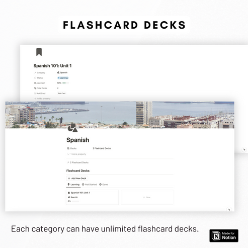 Flashcard Notion Template – The Organized Notebook