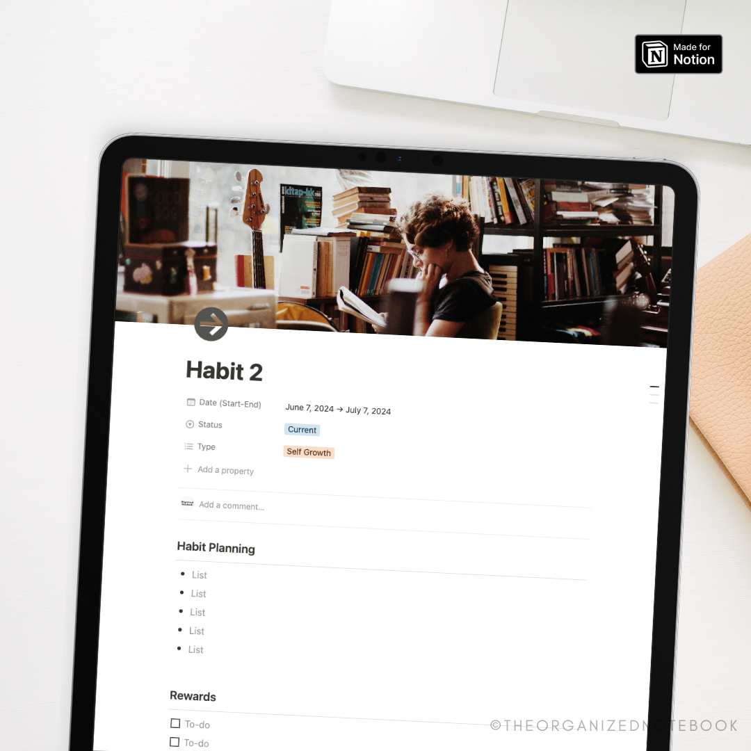 Simple Habit Tracker Notion Template – The Organized Notebook