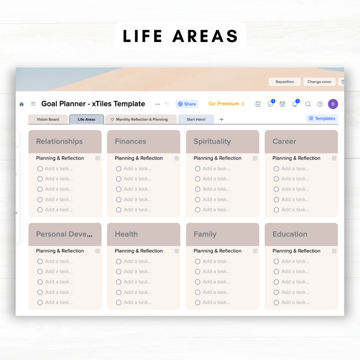 Goal Planner xTiles Template – The Organized Notebook