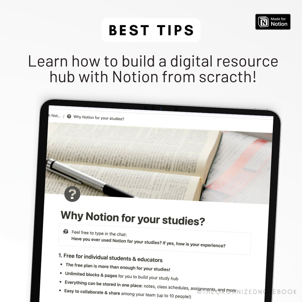 Workshop: How to Build a Study Planner with Notion? (May 2nd, 2024) – The Organized Notebook