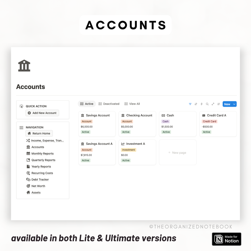 ULTIMATE Personal Finance Tracker Notion Template – The Organized Notebook