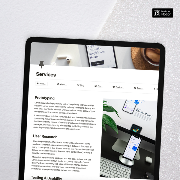 Portfolio Website Notion Template – The Organized Notebook