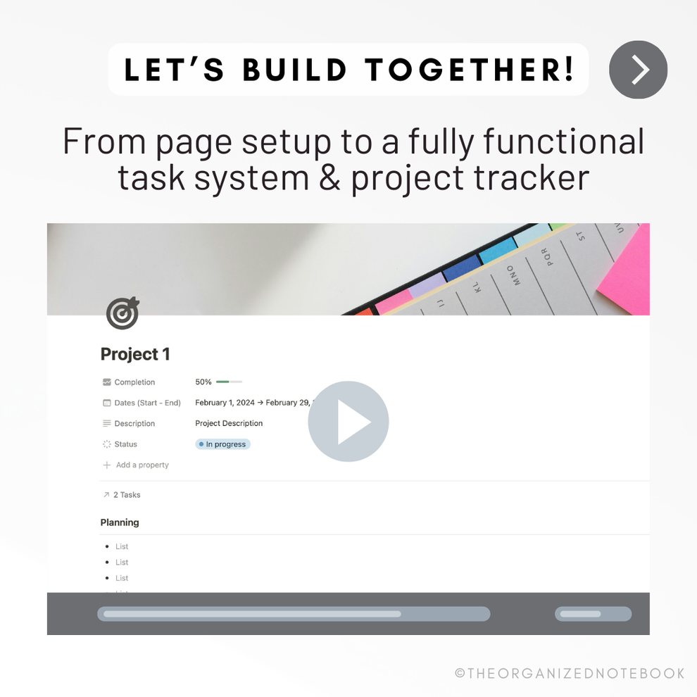 Notion Masterclass: Build a Project Manager with Notion | Step-by-step – The Organized Notebook