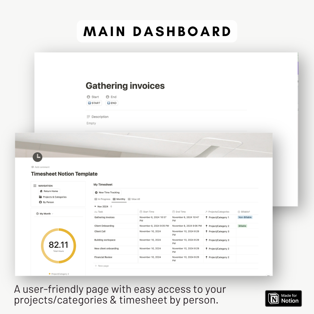 Timesheet Notion Template – The Organized Notebook