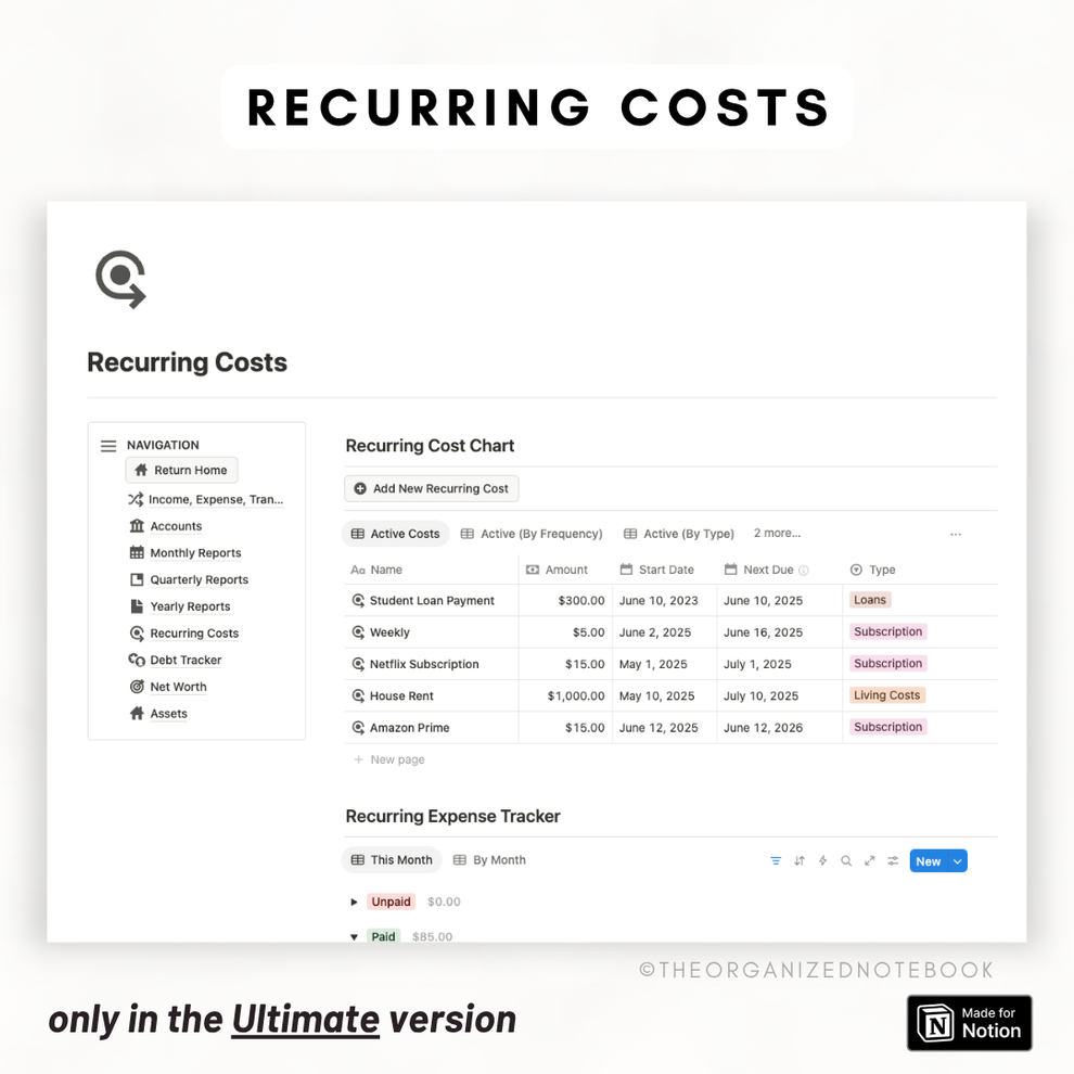 ULTIMATE Personal Finance Tracker Notion Template – The Organized Notebook