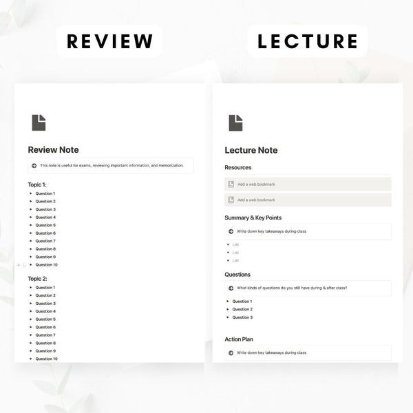 Note-Taking Notion Template Bundle – The Organized Notebook