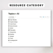 Resource Hub + AI Notion Template – The Organized Notebook