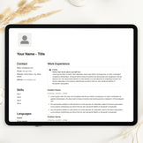 CV & Resume Notion Template - Minimalist Style – The Organized Notebook