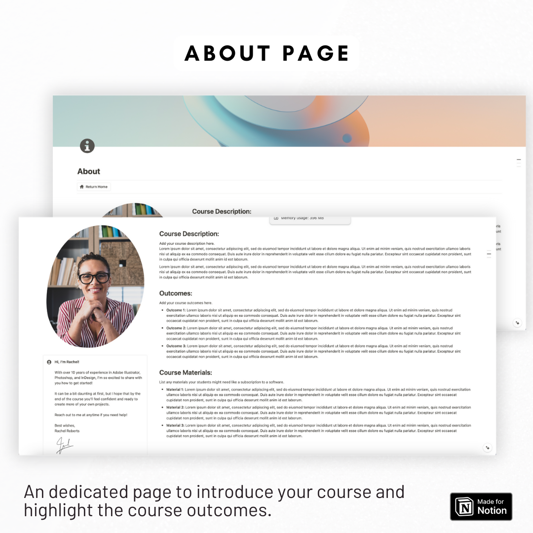 Digital Course Platform Notion Template – The Organized Notebook