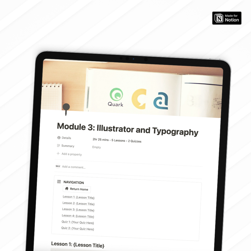 Digital Course Platform Notion Template – The Organized Notebook