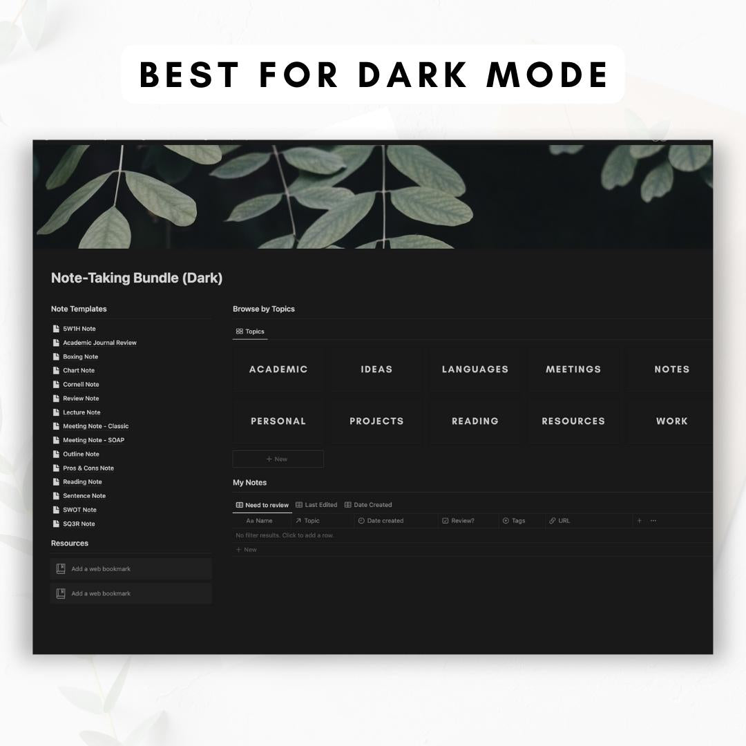 Note-Taking Notion Template Bundle – The Organized Notebook