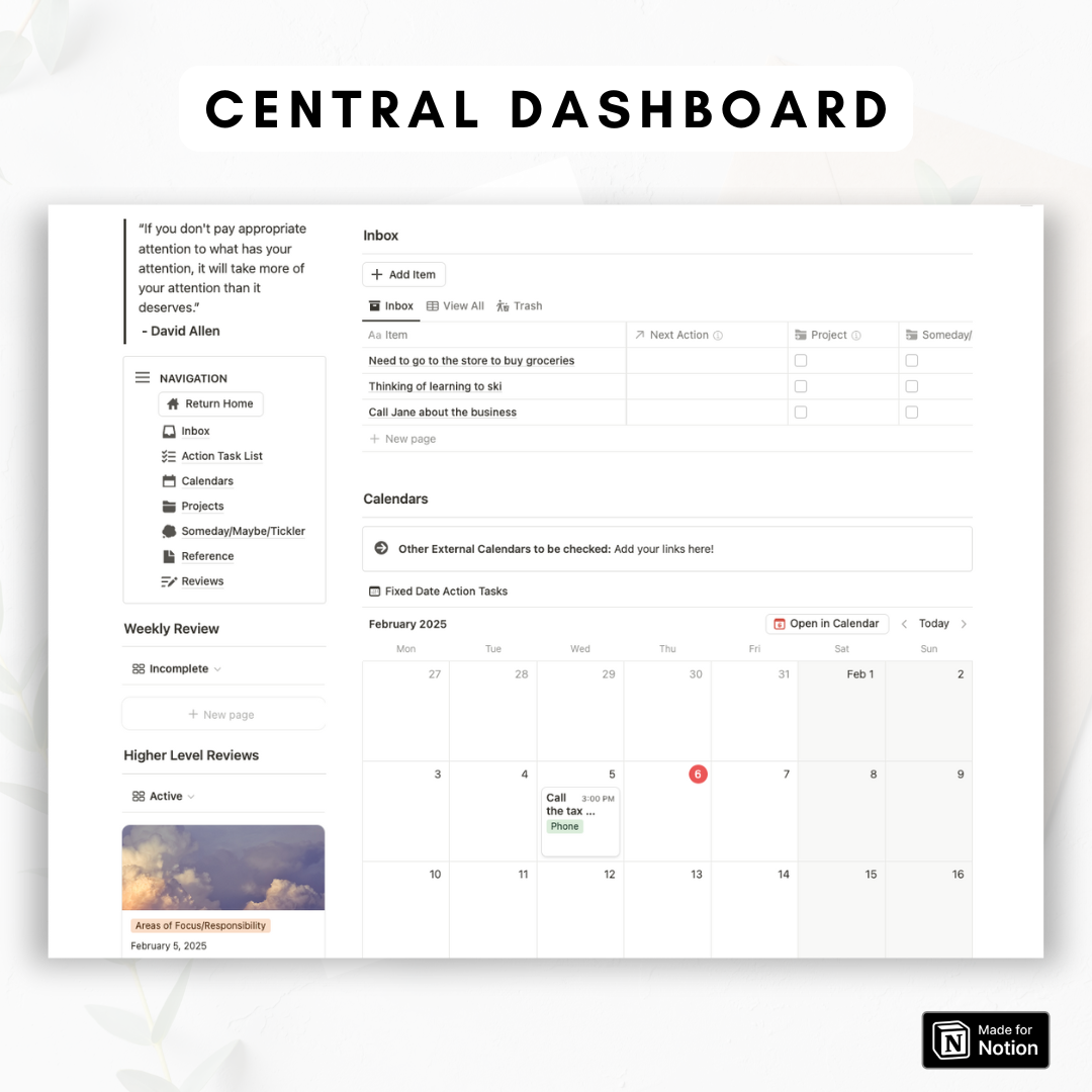 ULTIMATE Getting Things Done Notion Template – The Organized Notebook