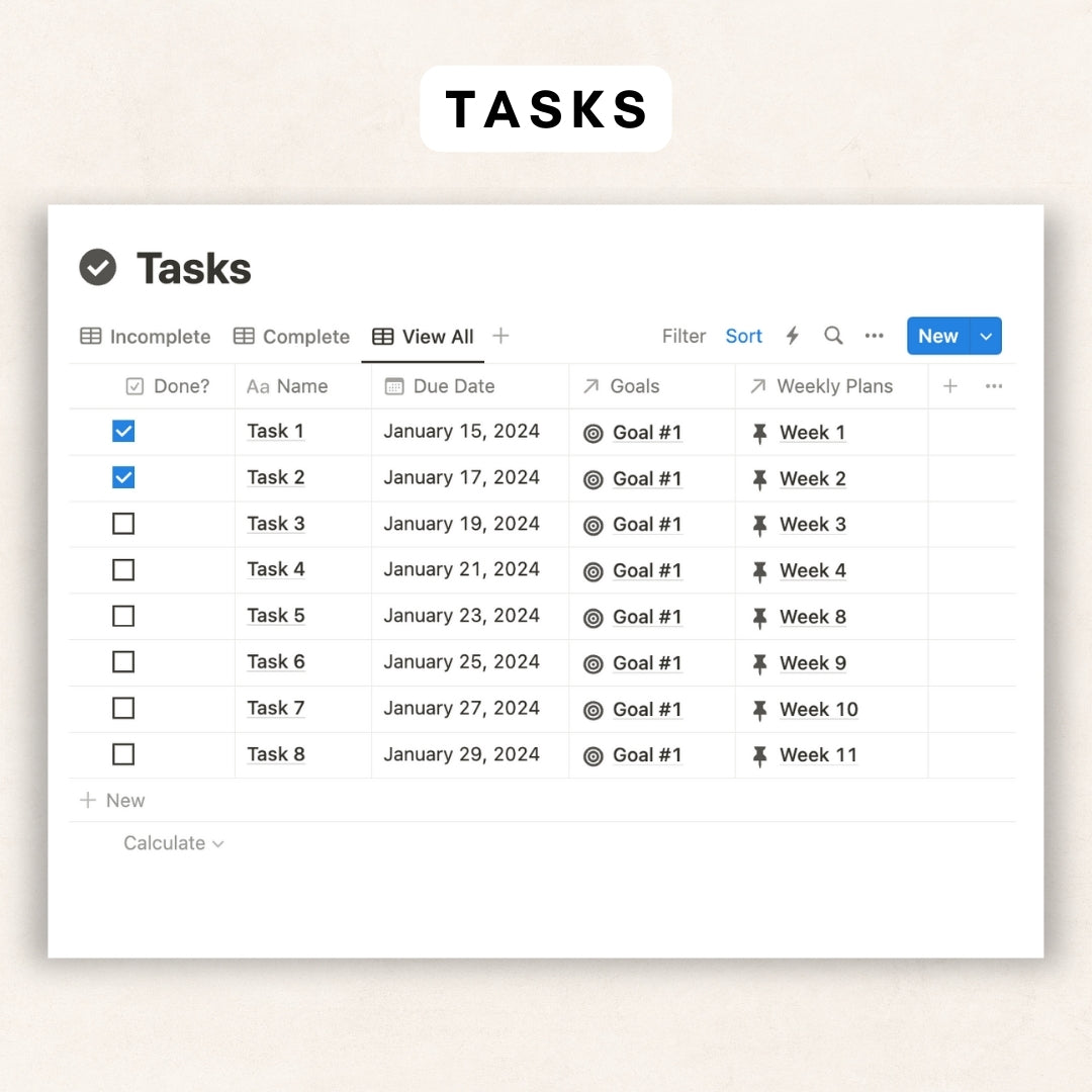 12-Week Year Planner & Workbook Notion Template – The Organized Notebook