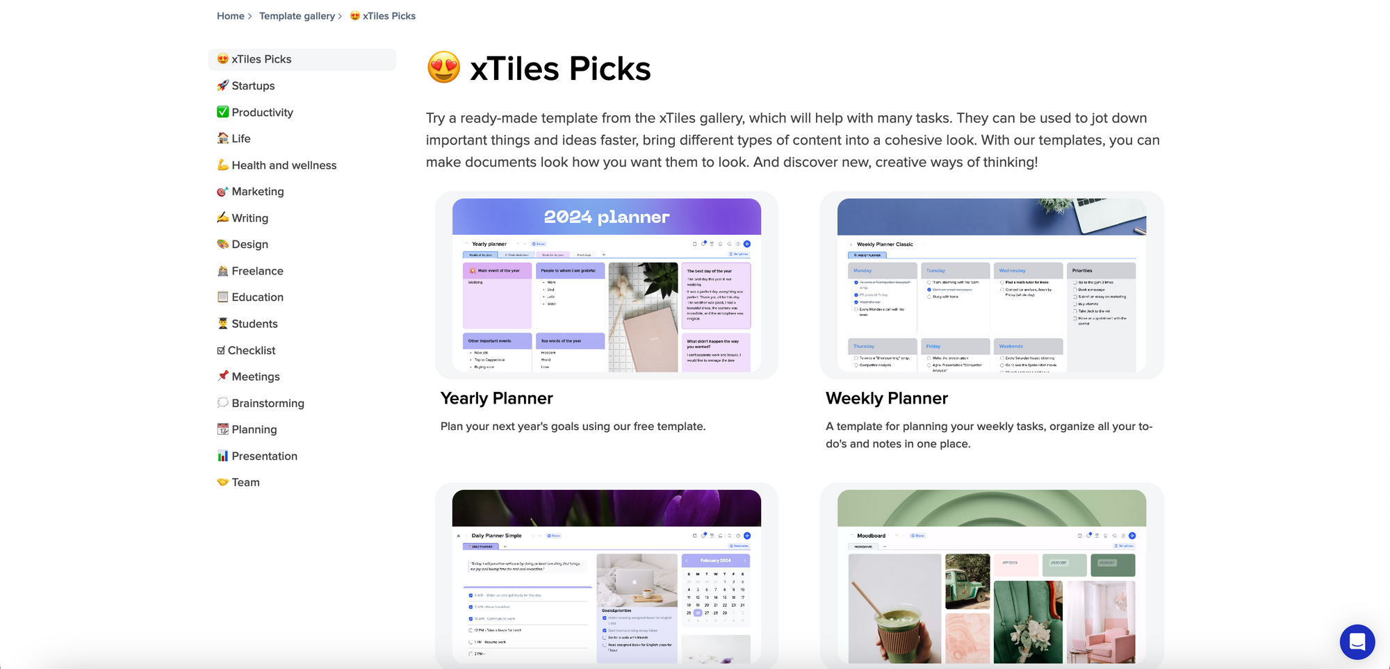 xTiles – The Organized Notebook